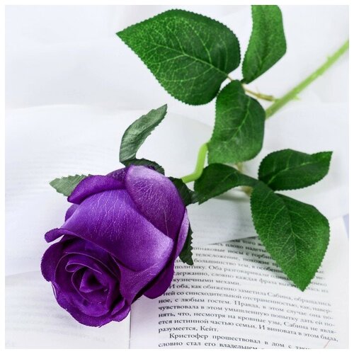 --- Цветы искусственные "Роза Натурэль" 6*44 см, фиолетовый