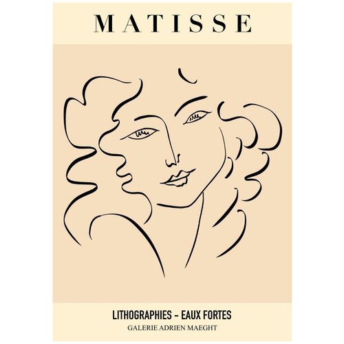 Постер / Плакат / Картина Анри Матисс - Портрет девушки с пышными волосами 40х50 см в подарочном тубусе