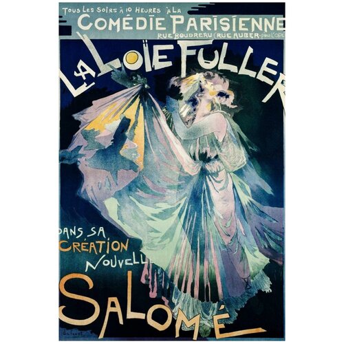 Постер / Плакат / Картина Афиша - Комедия Парижанка с портретом Луи Фуллер 90х120 см в подарочном тубусе