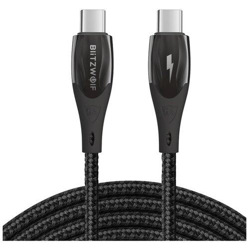 Кабель BlitzWolf BW-FC1 5A Type-C to Type-C Charging Data Cable 1.8m Black