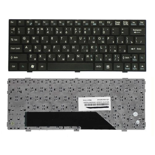Клавиатура для ноутбука MSI U160DXH черная с черной рамкой