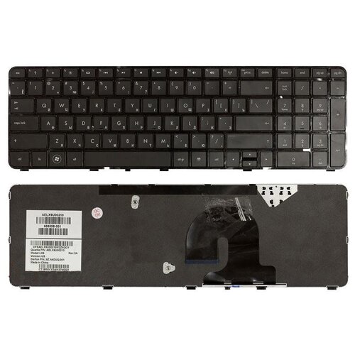 Клавиатура для ноутбука HP Pavilion dv7-4077ca черная c рамкой