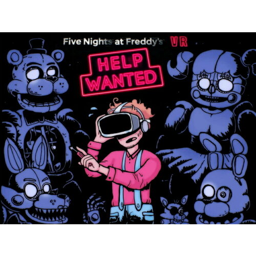 Плакат, постер на холсте Five Nights at Freddy s/фнаф/игровые/игра/компьютерные герои персонажи. Размер 21 х 30 см