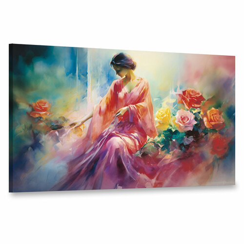 Интерьерная картина 100х60 "Розы в объятиях мистики"