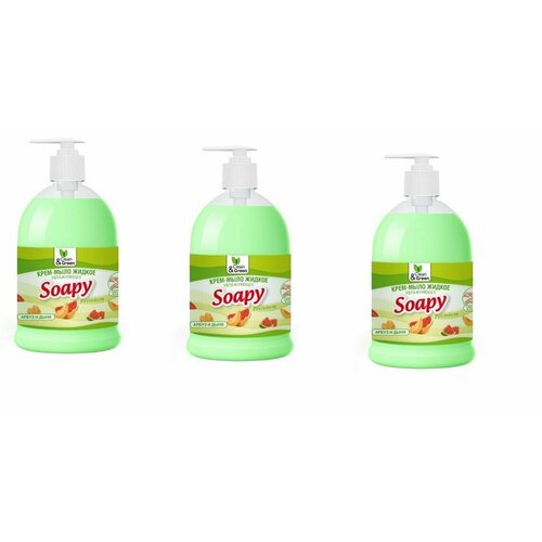 Clean&Green Жидкое мыло "Soapy", арбуз и дыня, с дозатором, 500 мл - 3 шт