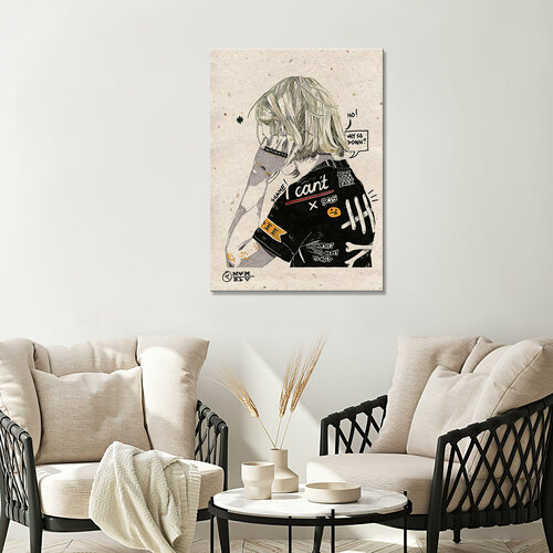 Интерьерная картина на холсте - Девушка модная карандашом арт (17) 40х60