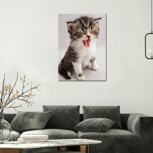Интерьерная картина на холсте - Маленький котенок который зевает 40х60