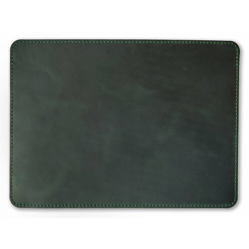 Кожаный чехол для Macbook Pro 14. Горизонтальный. Изумрудный "Emerald"