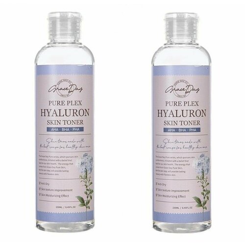 Grace Day Тонер для лица с гиалуроновой кислотой pure plex hyaluron skin toner, 250 мл, 2 шт