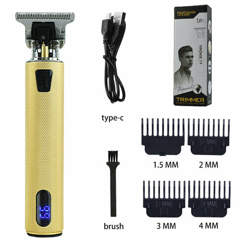 Электрическая машинка для стрижки волос с ЖК-дисплеем T9, цвет Золотой