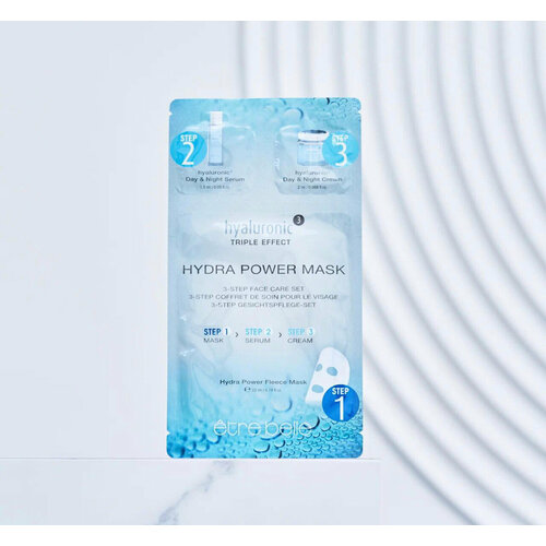 Etre Belle hyaluronic ³ 3-Step Fleece Mask/ 3-х шаговая маска для уходу за лицом "hyaluronic"/ Маска/ Сыворотка для лица / Крем для лица