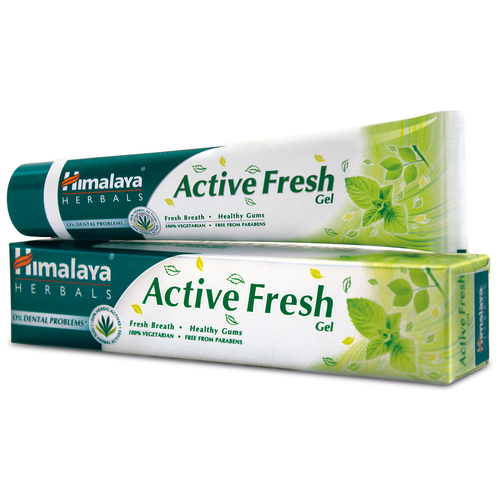 Зубная паста-гель "Активная свежесть" Хималая Хербалс (Active Fresh Gel Himalaya Herbals), для здоровья дёсен, укрепления эмали, 80 г