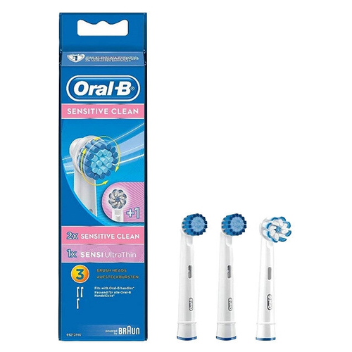 Насадка Oral-B Sensitive Clean + Sensi UltraThin для электрической щетки, белый, 3 шт.