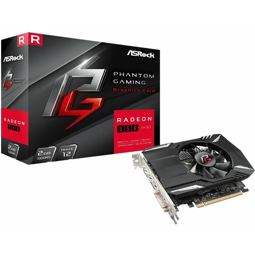 Видеокарта ASRock Radeon RX 550 Phantom Gaming, 2 ГБ (PG RADEON 550 2G)