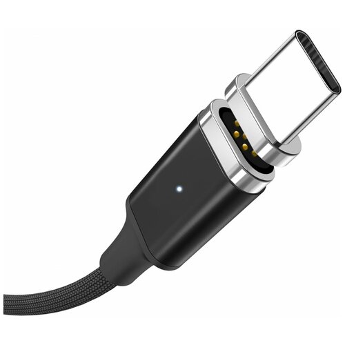 Магнитный кабель Pro Legend USB 2.0 A вилка <--> Type C, черный 1 м.