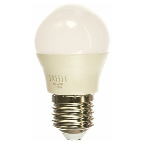 Лампа светодиодная LED 7вт Е27 теплый матовый шар (SBG4507) | код 55036 | SAFFIT (9шт. в упак.)