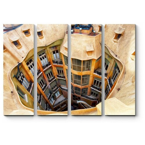 Модульная картина Барселонский дом-колодец80x60