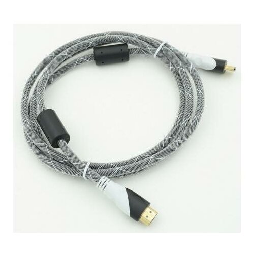 Кабель Behpex HDMI (m)-HDMI (m), 1,8 м, Ver.1.4, ферритовые кольца, позолоченные контакты, черный/белый