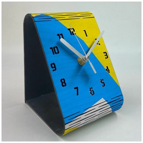 Настольные деревянные бесшумные часы цвета венге с УФ принтом Узоры Часы - 105