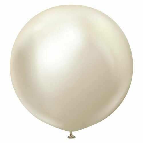 Набор воздушных шаров Белое золото, Хром, Зеркальный / Mirror White Gold 24 дюйма (60 см), 10 штук, Веселуха