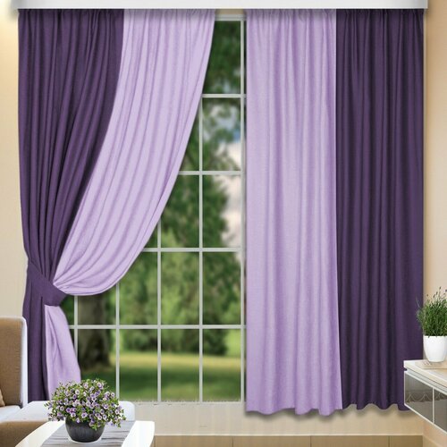 Шторы КаСЛ Классические шторы Sharmaine цвет: фиолетовый, сиреневый (160х250 см - 2 шт)