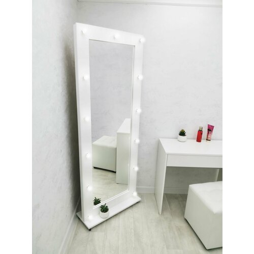 Гримерное зеркало GM Mirror 70см х 185см, белый, 13 ламп / косметическое зеркало