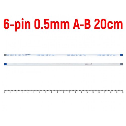 Шлейф кнопки включения для ноутбука ASUS K550JK 6-pin Шаг 0.5mm Длина 20cm Обратный A-B AWM 20624 80C 60V VW-1