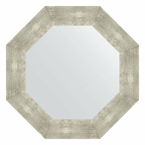 Зеркало настенное Octagon EVOFORM в багетной раме алюминий, 61х61 см, для гостиной, прихожей, кабинета, спальни и ванной комнаты, BY 7358