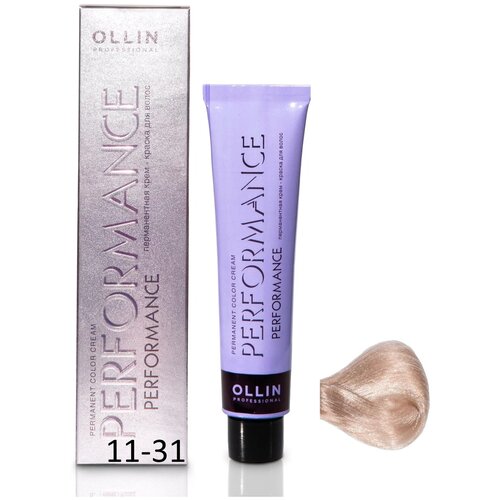 OLLIN Professional Performance перманентная крем-краска для волос, 11/31 специальный блондин золотисто-пепельный, 60 мл