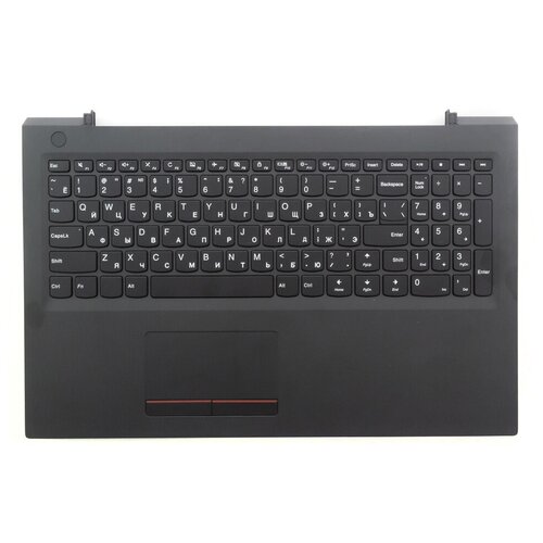 Клавиатура (топ-панель) для ноутбука Lenovo V110-15AST черная c черным топкейсом