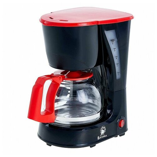 Кофеварка "василиса" КВ1-600, капельная, 600 Вт, 0.6 л, чёрно-красная