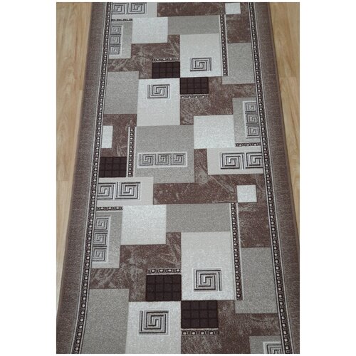 Ковровая дорожка на войлоке, Витебские ковры, с печатным рисунком, 1286_93, кофейная, 1.2*1.5 м