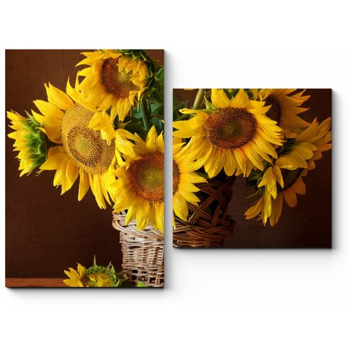 Модульная картина Солнечные цветы 40x30
