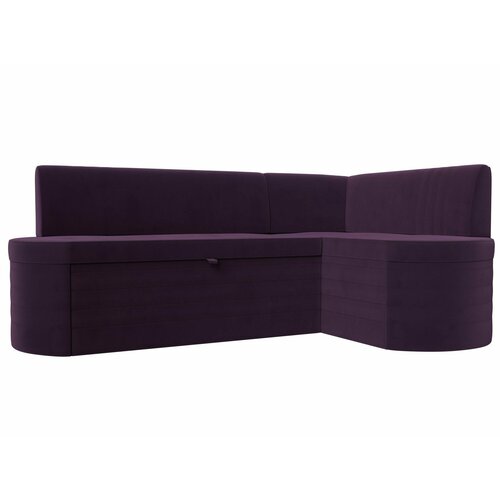 Кухонный угловой диван Токио правый угол, Велюр фиолетовый