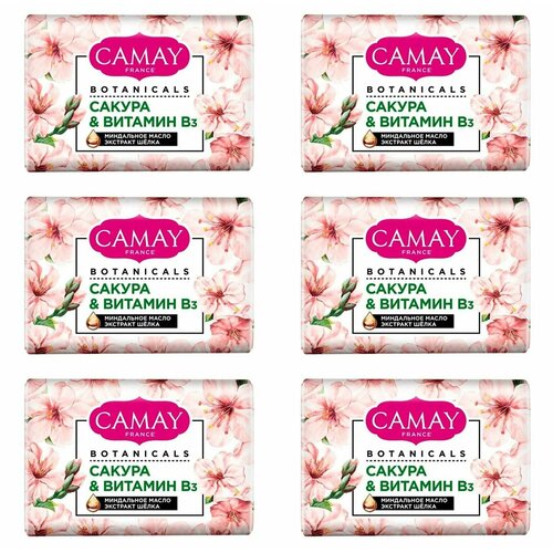 Camay Мыло Botanicals Японская сакура, 85 г, 6 шт