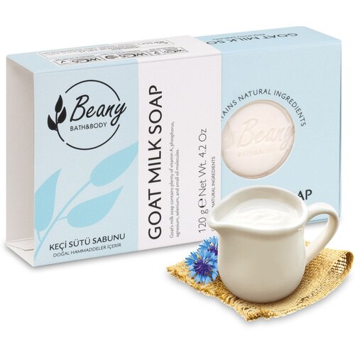 Мыло Beany твердое натуральное турецкое "Goat's Milk Soap" с козьим молоком