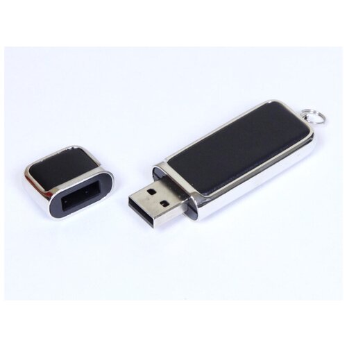 Компактная кожаная флешка для нанесения логотипа (4 Гб / GB USB 2.0 Черный/Black 213 Недорого)