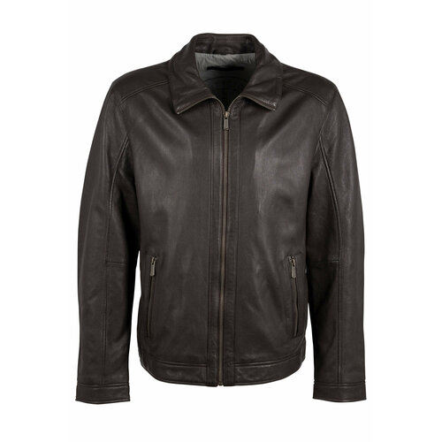 Кожаная куртка DEERCRAFT, размер 50, коричневый