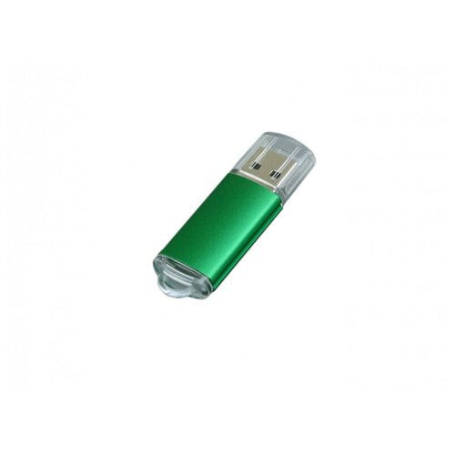 Металлическая флешка с прозрачным колпачком (4 Гб / GB USB 2.0 Зеленый/Green 018)