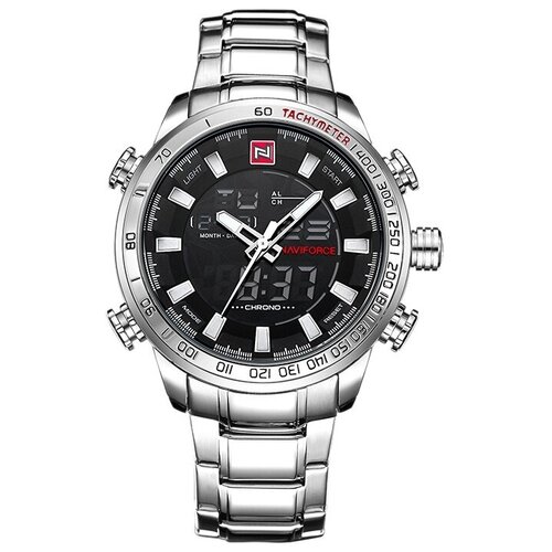 Наручные часы Naviforce Часы мужские Naviforce/Навифорс NF9093, водонепроницаемые, серебряный