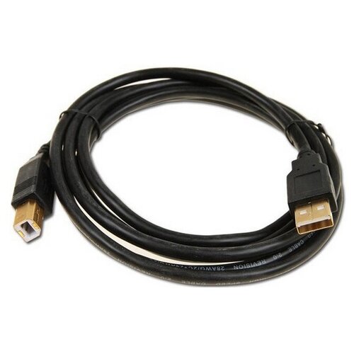 Кабель Am - Bm USB2.0 соединитель 3м, для принтера, поз. конт, экран, чёрный, Gembird (CCP-USB2-AMBM-10)