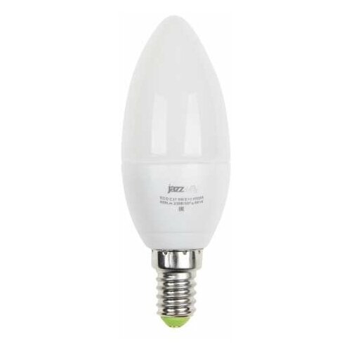 Лампа светодиодная PLED-ECO 5Вт C37 свеча 3000К тепл. бел. E27 400лм 230В | код 2855312A | JazzWay (3шт. в упак.)