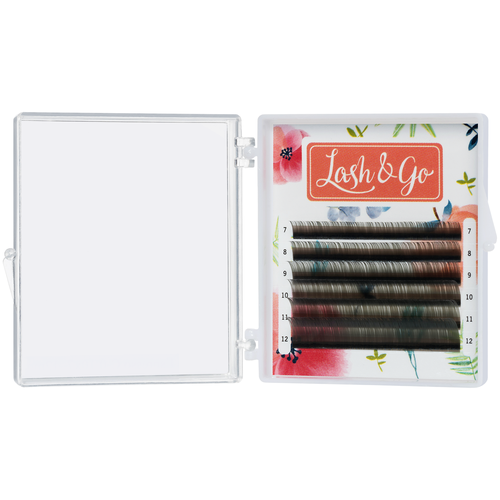 Ресницы Цветные Lash&Go Пепельный (Ash) 6 линий D, 0,07, 8-13 mm