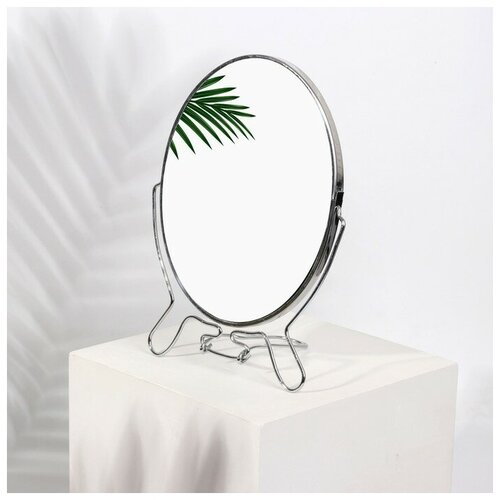 Queen fair Зеркало складное-подвесное, двустороннее, с увеличением, зеркальная поверхность 13,5 x 19 см, цвет серебристый
