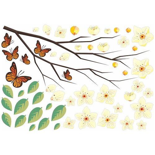 Наклейка декоративная ART "Яблоня в цвету", НД217, 42х30 см