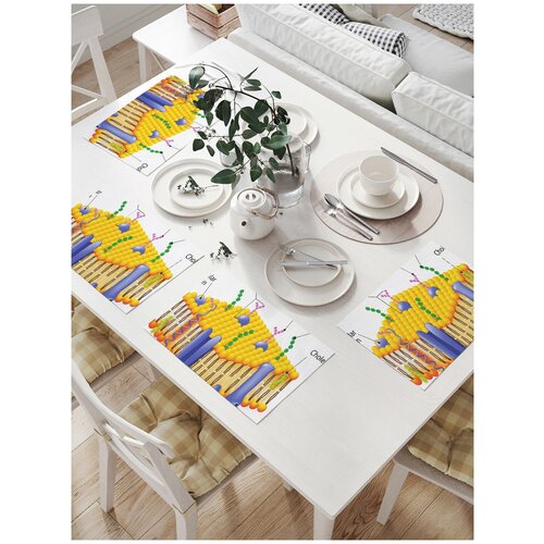 Салфетки на стол для сервировки прямоугольные, плейсмат JoyArty "Слои мембраны", 32x46 см, в комплекте 4шт.