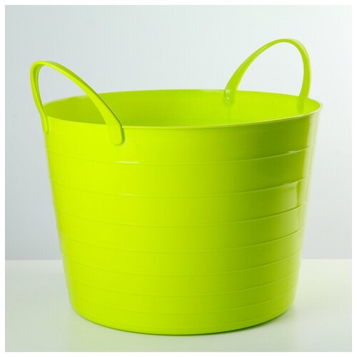 IDEA Корзина для белья мягкая, 17 л, 33×33×24,5 см, цвет ярко-зелёный
