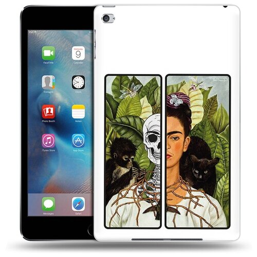 Чехол задняя-панель-накладка-бампер MyPads сдвоенная картинка девушка скелет для iPad mini 4 7.9 (2015)-A1538/A1550 противоударный