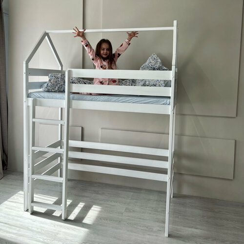 Кровать детская с бортиком кроватка домик подростковая 160 80 чердак