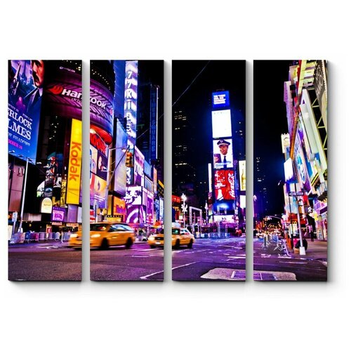Модульная картина Неоновые огни Нью-Йорка 100x75